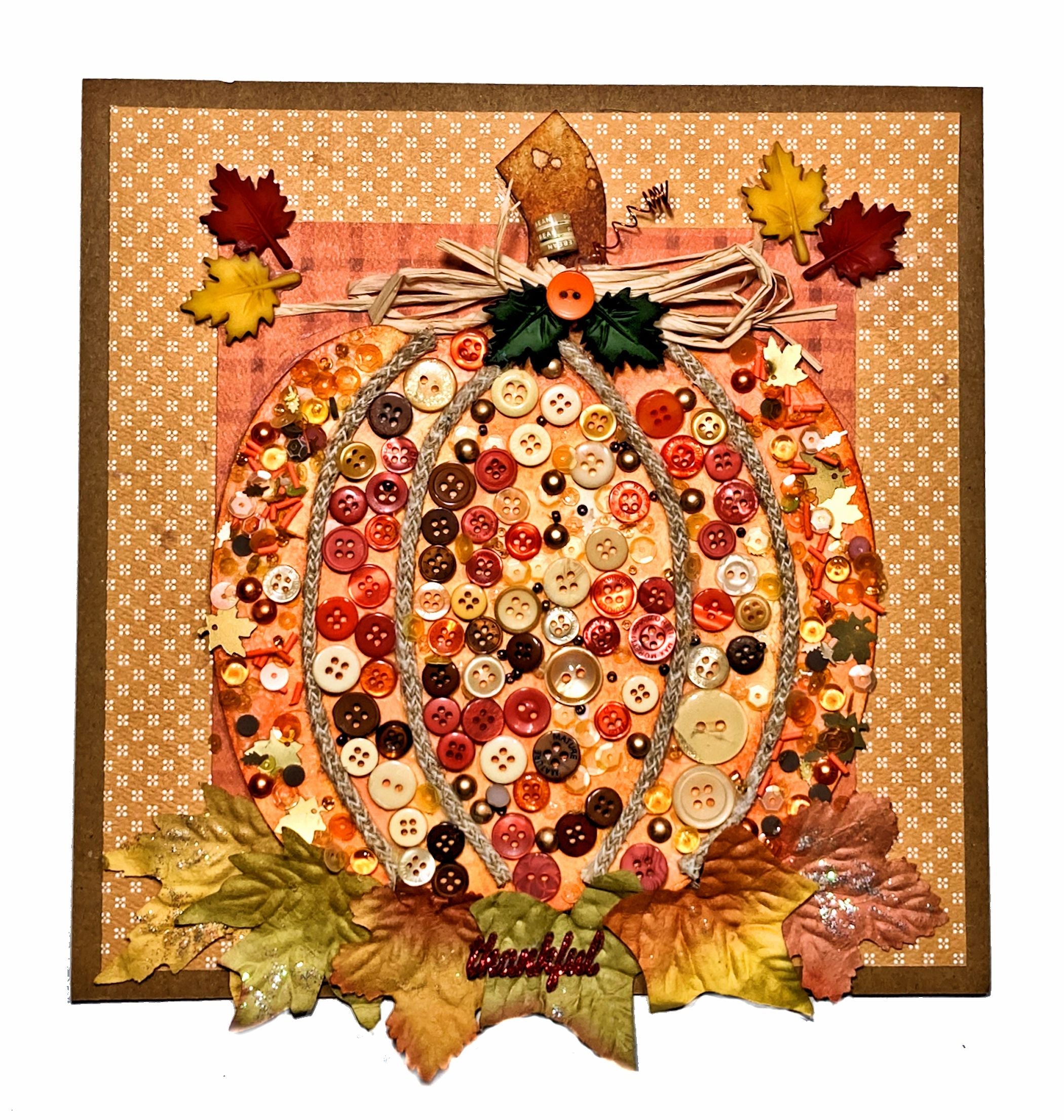 Fall Pumpkin Canvas – Buttons Galore and More