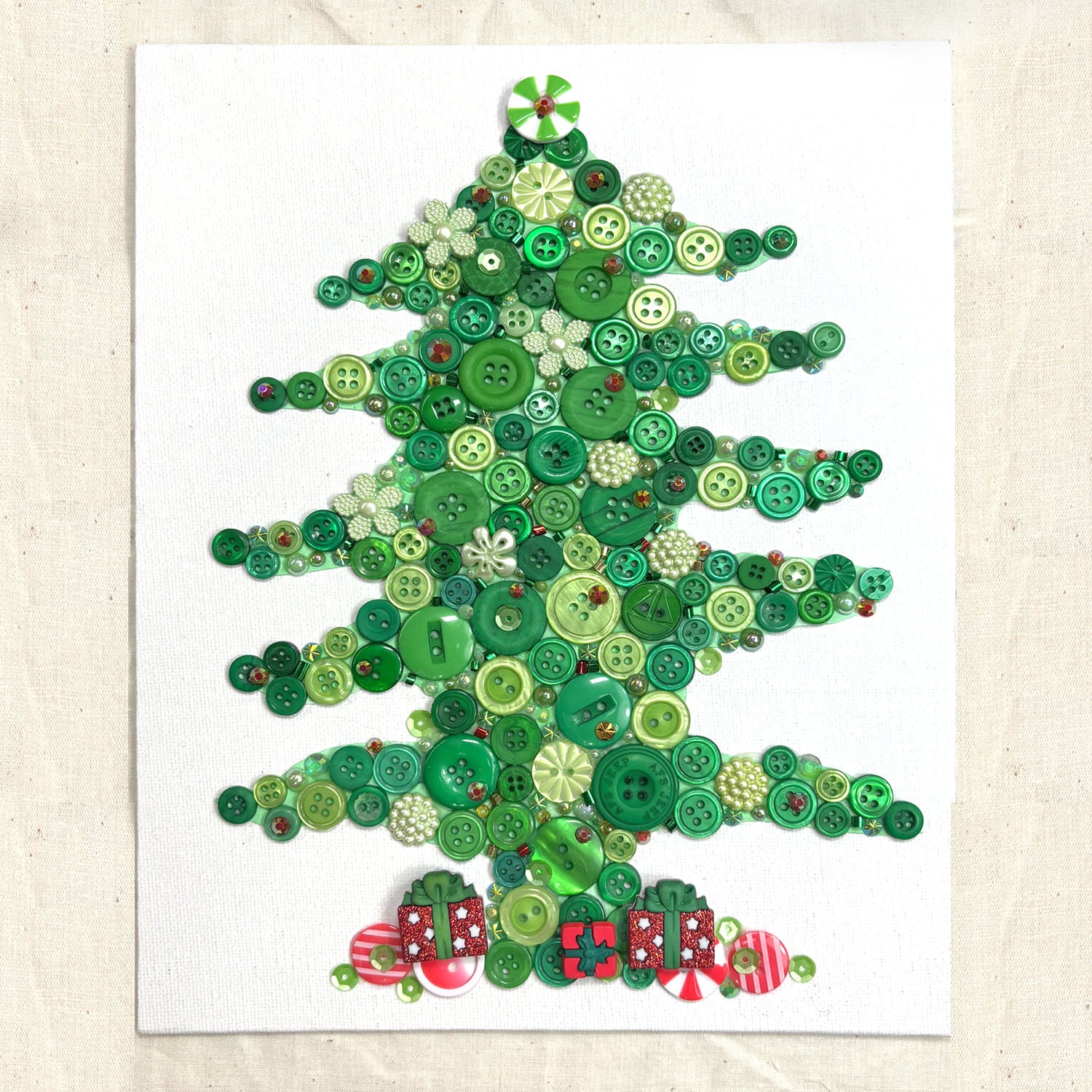 Christmas Tree Canvas DIY Craft Kit – Buttons Galore and More