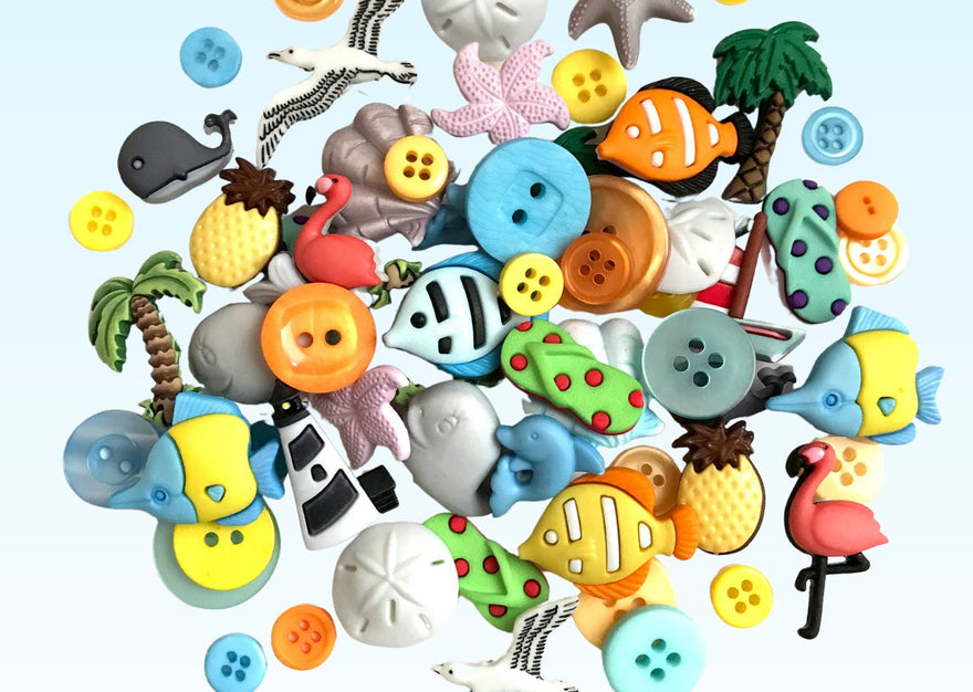 Beach, Ocean & Nautical Decorative Buttons for crafts, sewing ...