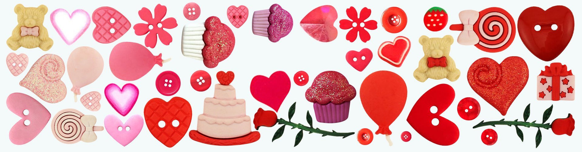 Valentines Day Button and Embellishments for crafts, sewing, scrapbooks ...