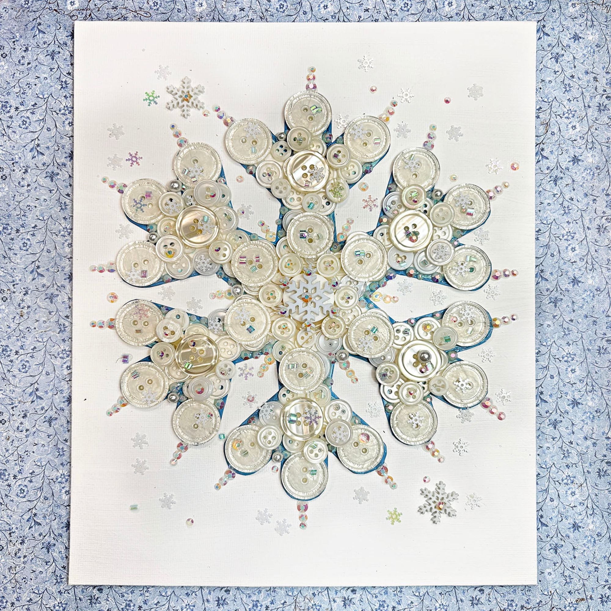 Snowflake Canvas DIY Craft Kit – Buttons Galore and More