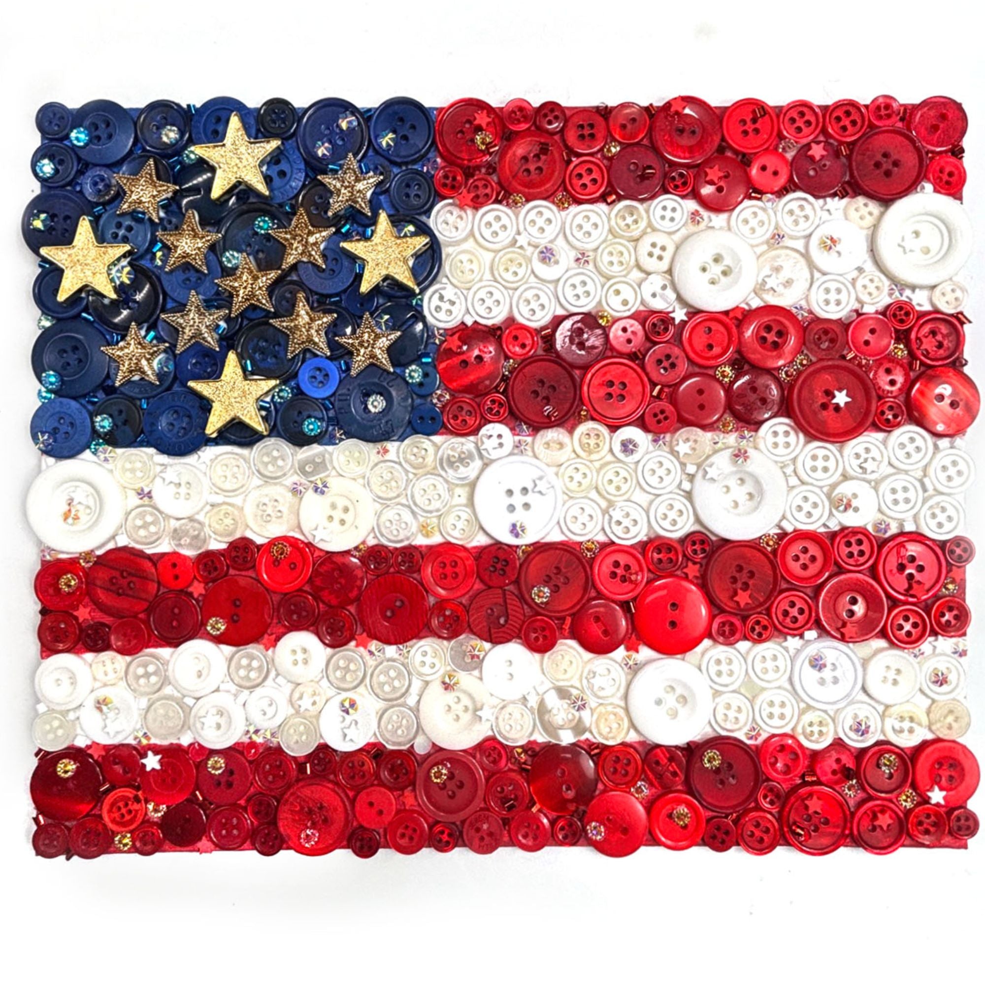 America 250 American Flag Canvas DIY Craft Kit – Buttons Galore and More