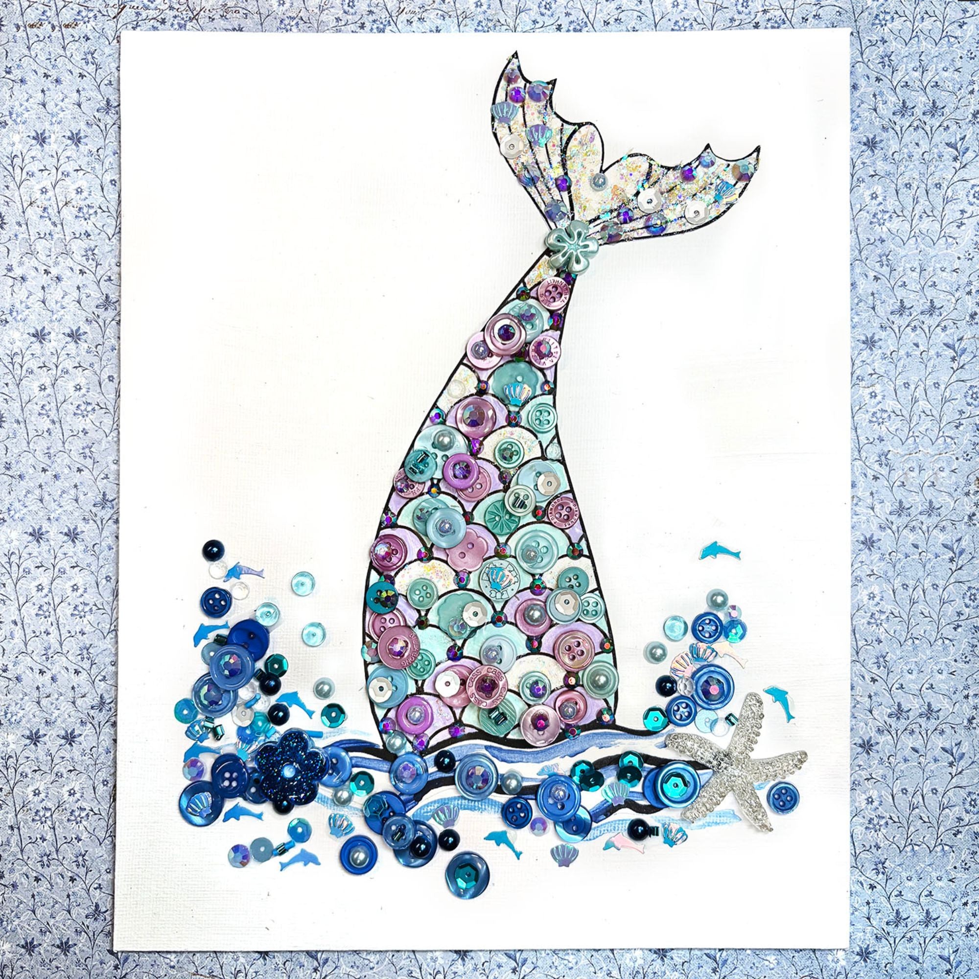 Mermaid Canvas DIY Craft Kit – Buttons Galore and More