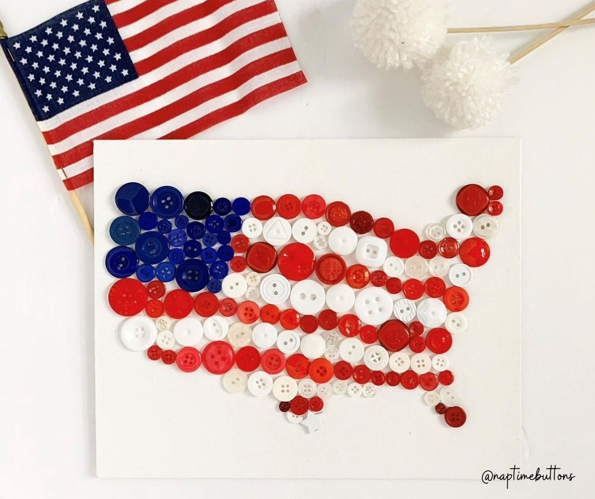 Red, white & blue Buttons for Crafts Sewing Scrapbooks and Quilts ...
