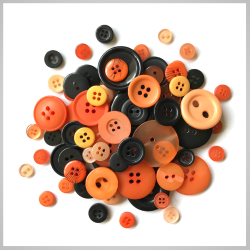 Vibrant Shades of Orange & Black Buttons for Sewing, Craft and Quilts ...