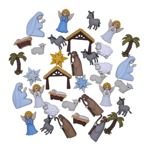 Nativity Christmas Novelty Buttons Assortment – Buttons Galore and More