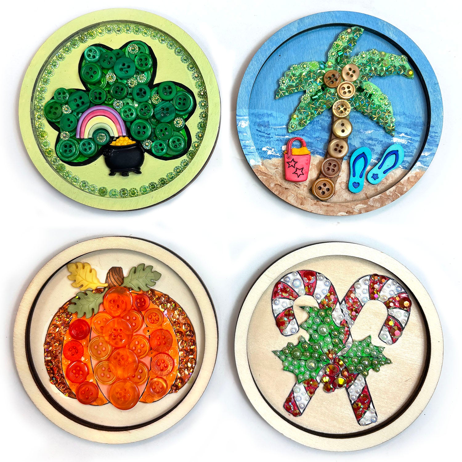 Seasonal Coaster Set DIY Craft Kit | Buttons Galore and More