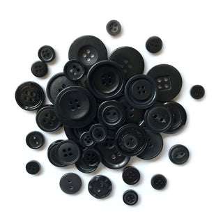 Black Buttons for Crafts Sewing Scrapbooks and Quilts. Assorted sizes ...