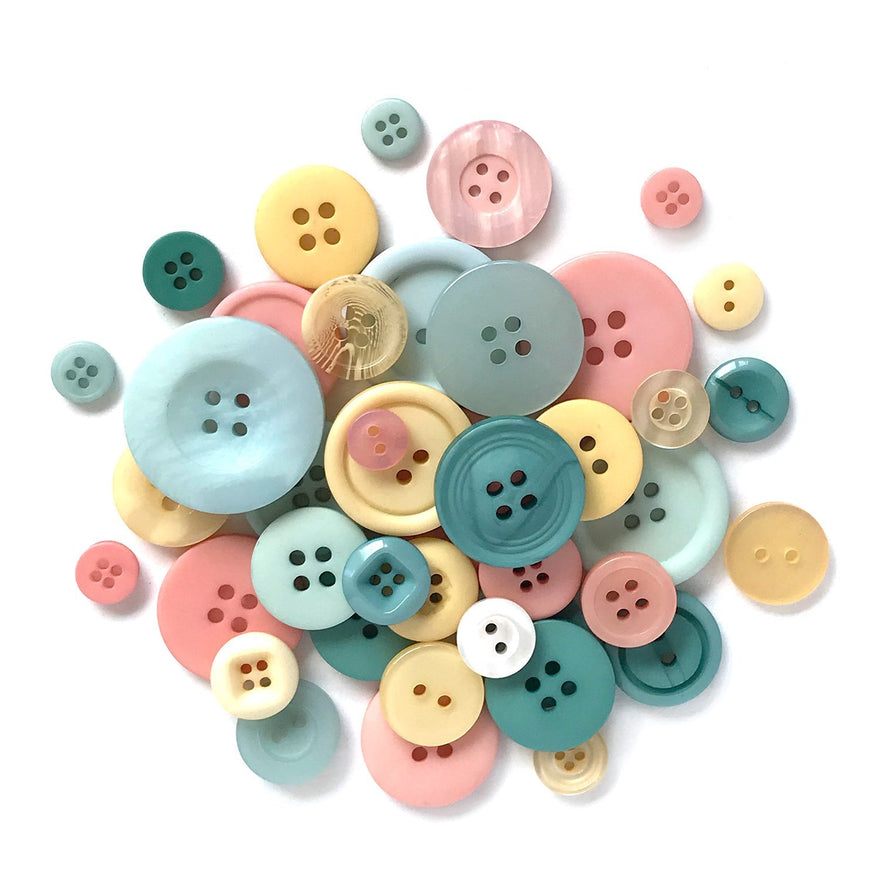 Pastel bohemian colored Buttons for Crafts Sewing Scrapbooks and Quilts ...