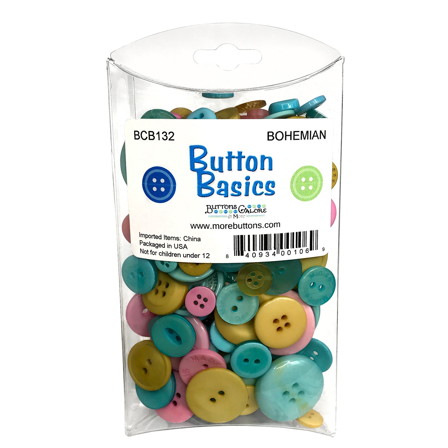 Pastel bohemian colored Buttons for Crafts Sewing Scrapbooks and Quilts ...