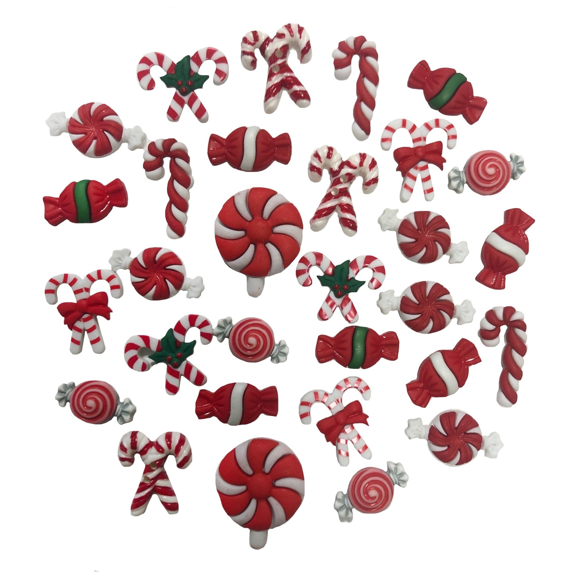 Candy Cane Novelty Button Assortment – Buttons Galore and More