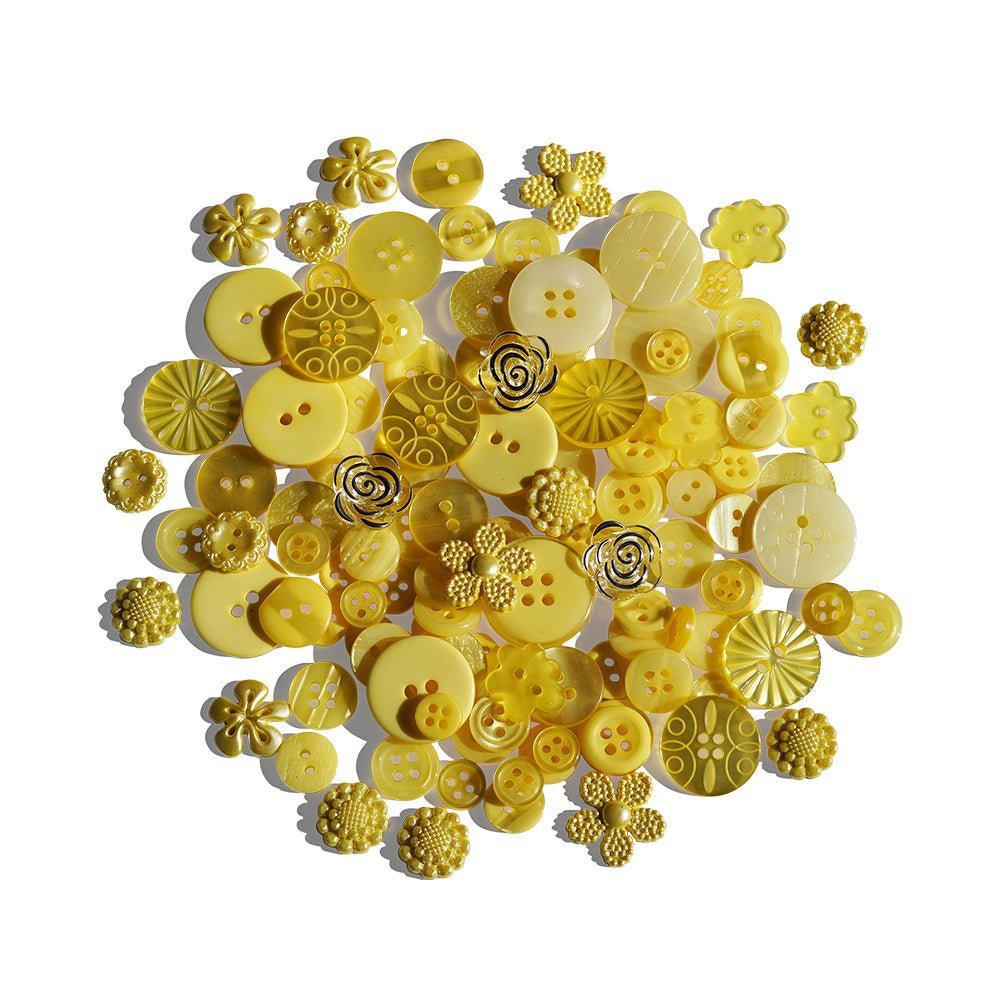 Citrus Splash Yellow buttons for sewing and craft projects – Buttons ...