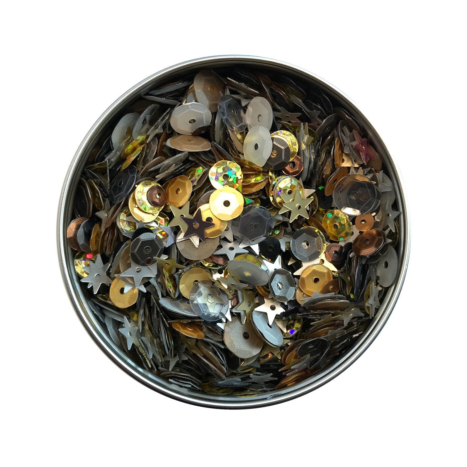 Golden Sequin Tin – Buttons Galore and More