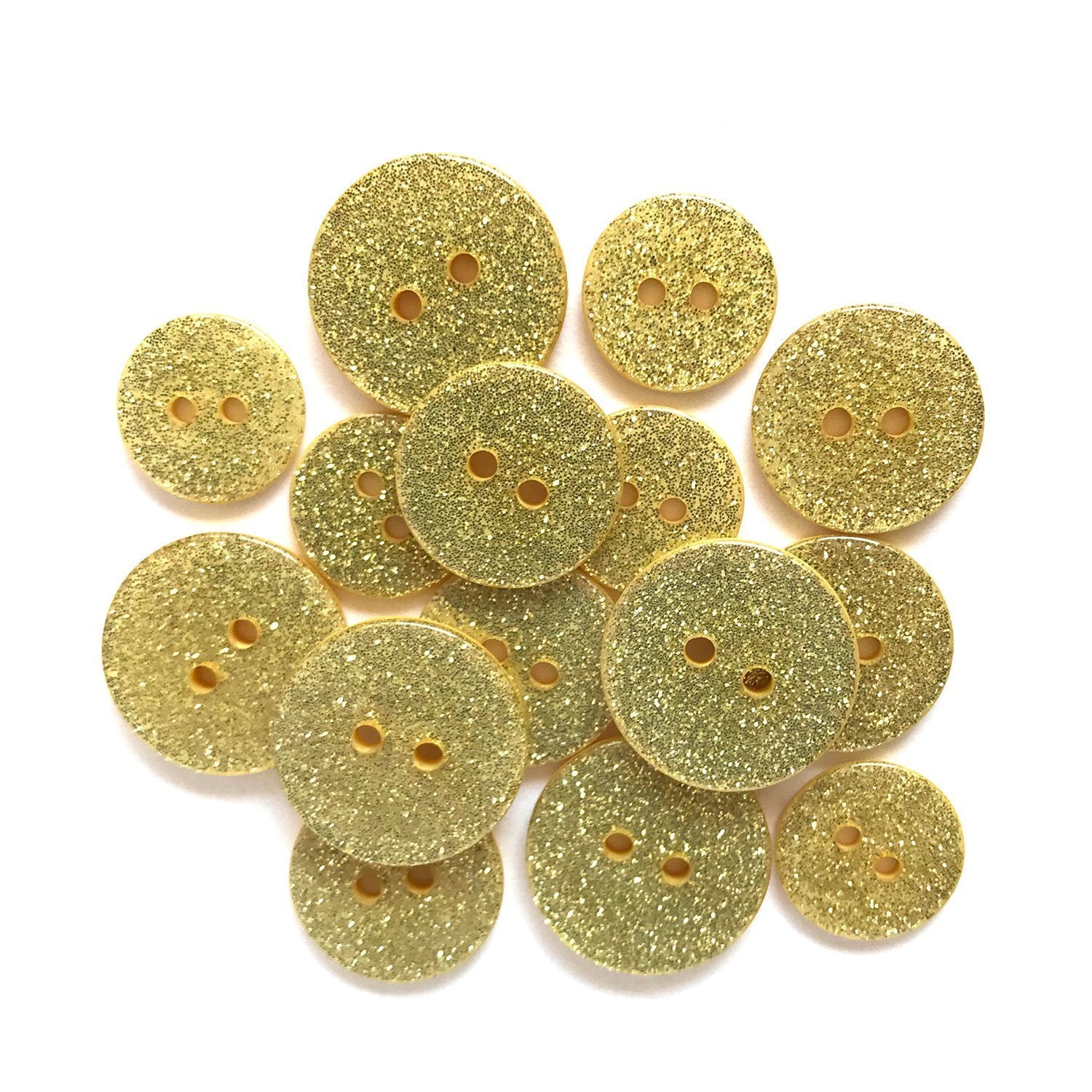 Yellow Glitter Buttons for Sewing and Crafts | Buttons Galore and More