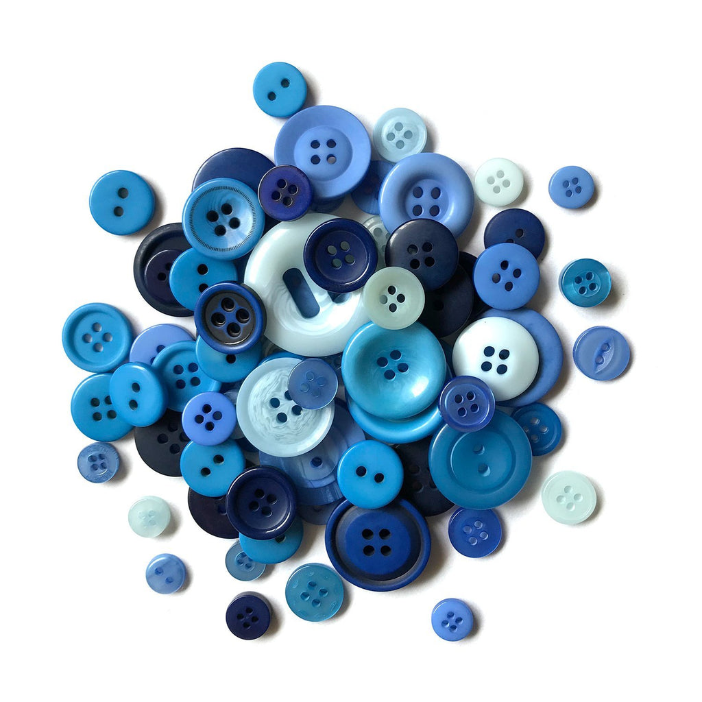 Vibrant Assorted Shades of Blue Buttons for Sewing, Craft and Quilts ...
