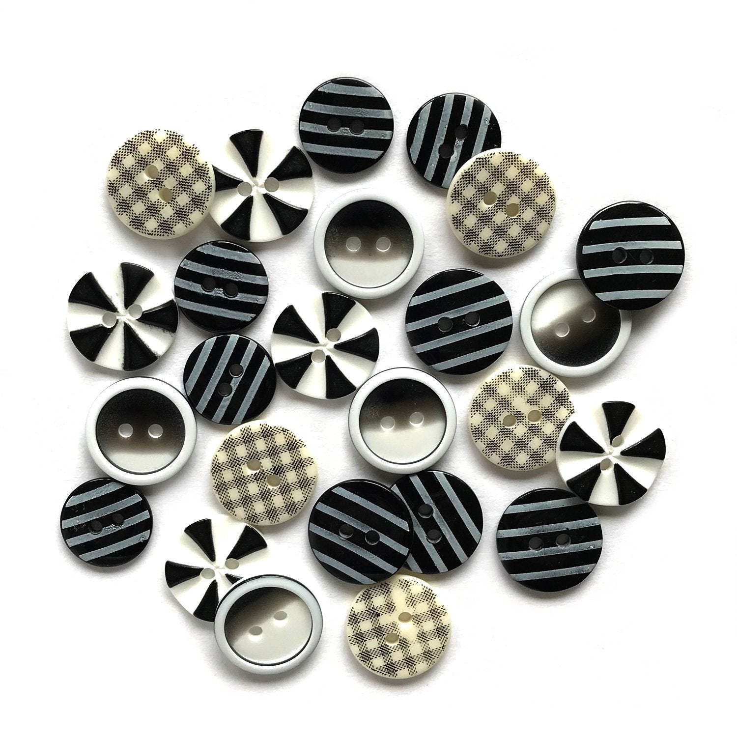 Black & White Printed Sewing & Craft Buttons | Buttons Galore & More ...