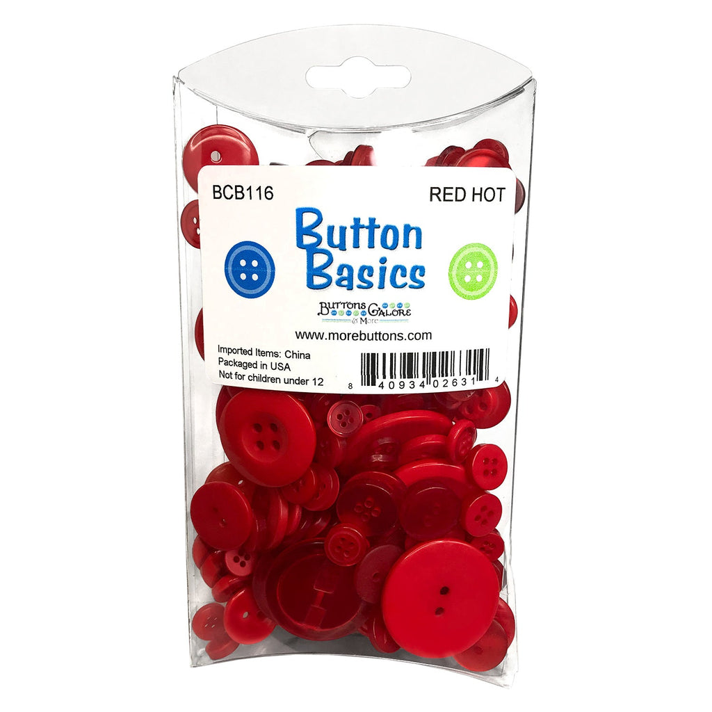 Bright red Buttons for Crafts Sewing Scrapbooks and Quilts. Assorted ...