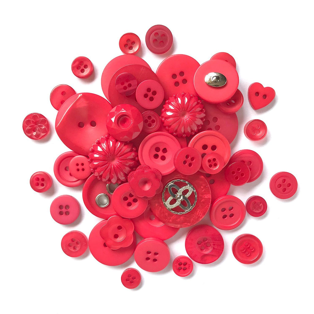 Assorted Red Buttons for Sewing and Crafts | Buttons Galore and More