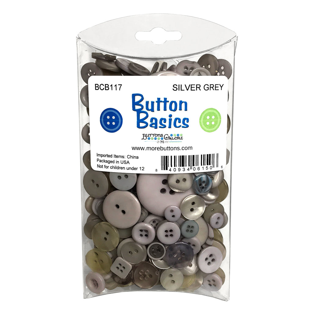 Light Gray Buttons for Crafts Sewing Scrapbooks and Quilts. Assorted ...