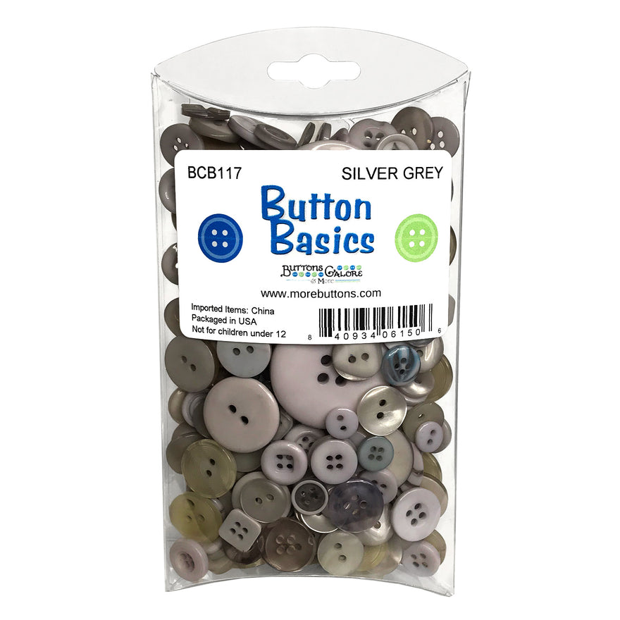 Light Gray Buttons for Crafts Sewing Scrapbooks and Quilts. Assorted ...