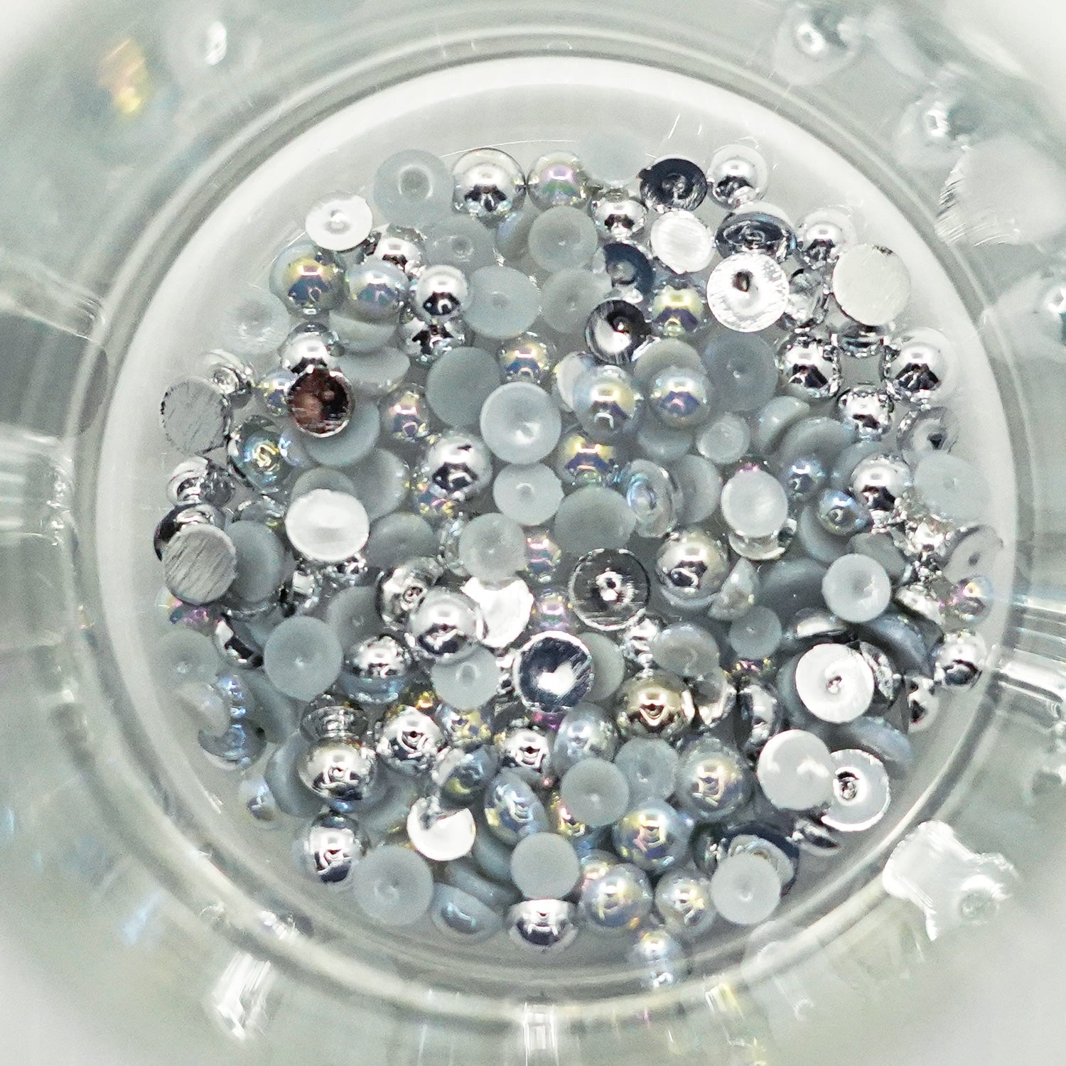 Silver and Grey AB Flat Back Pearls Craft Embellishment – Buttons ...