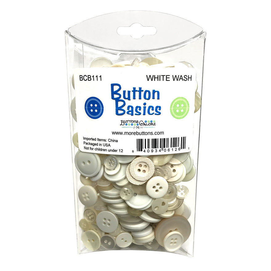 White Buttons for Crafts Sewing Scrapbooks and Quilts. Assorted sizes ...
